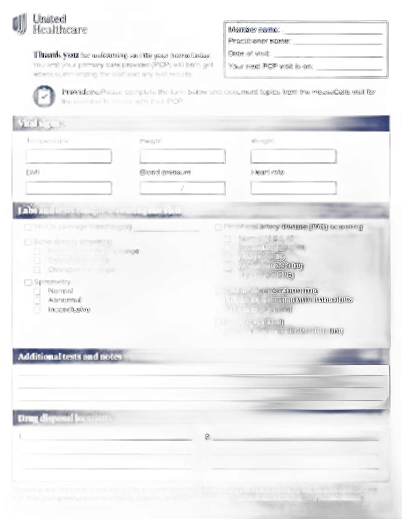 Check List Form Signigyhealth PCP Screening 8 X 10 Inch - USA MedPremium