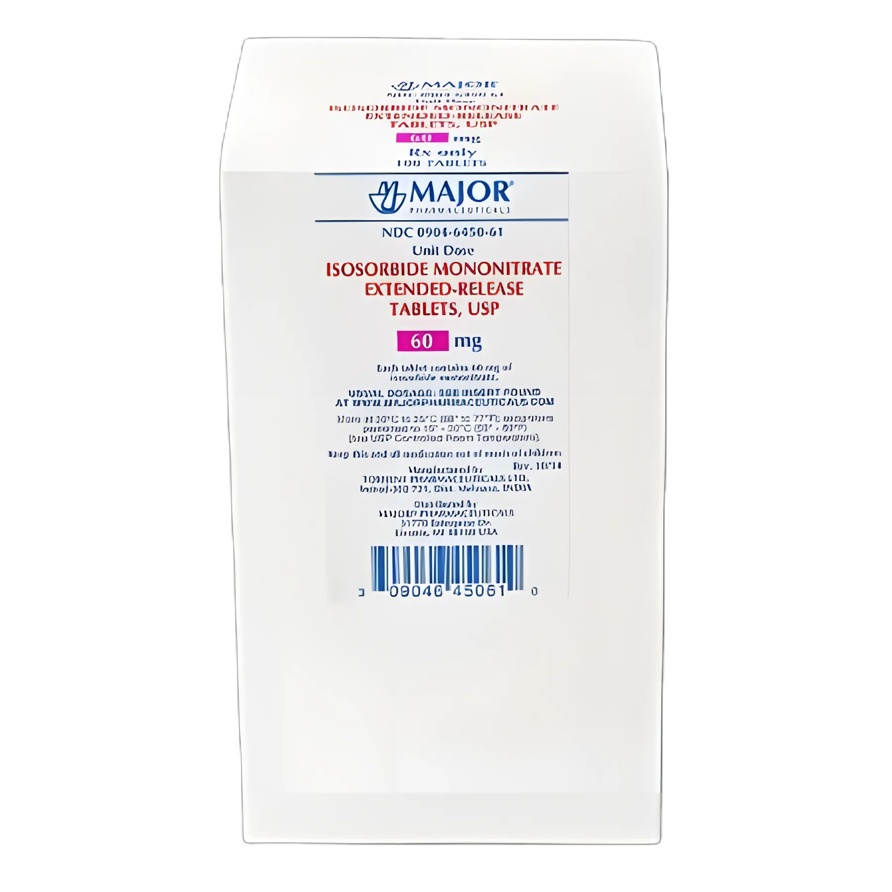 Isosorbide Mononitrate 60mg 100-Pack - Major Pharmaceuticals - USA ...