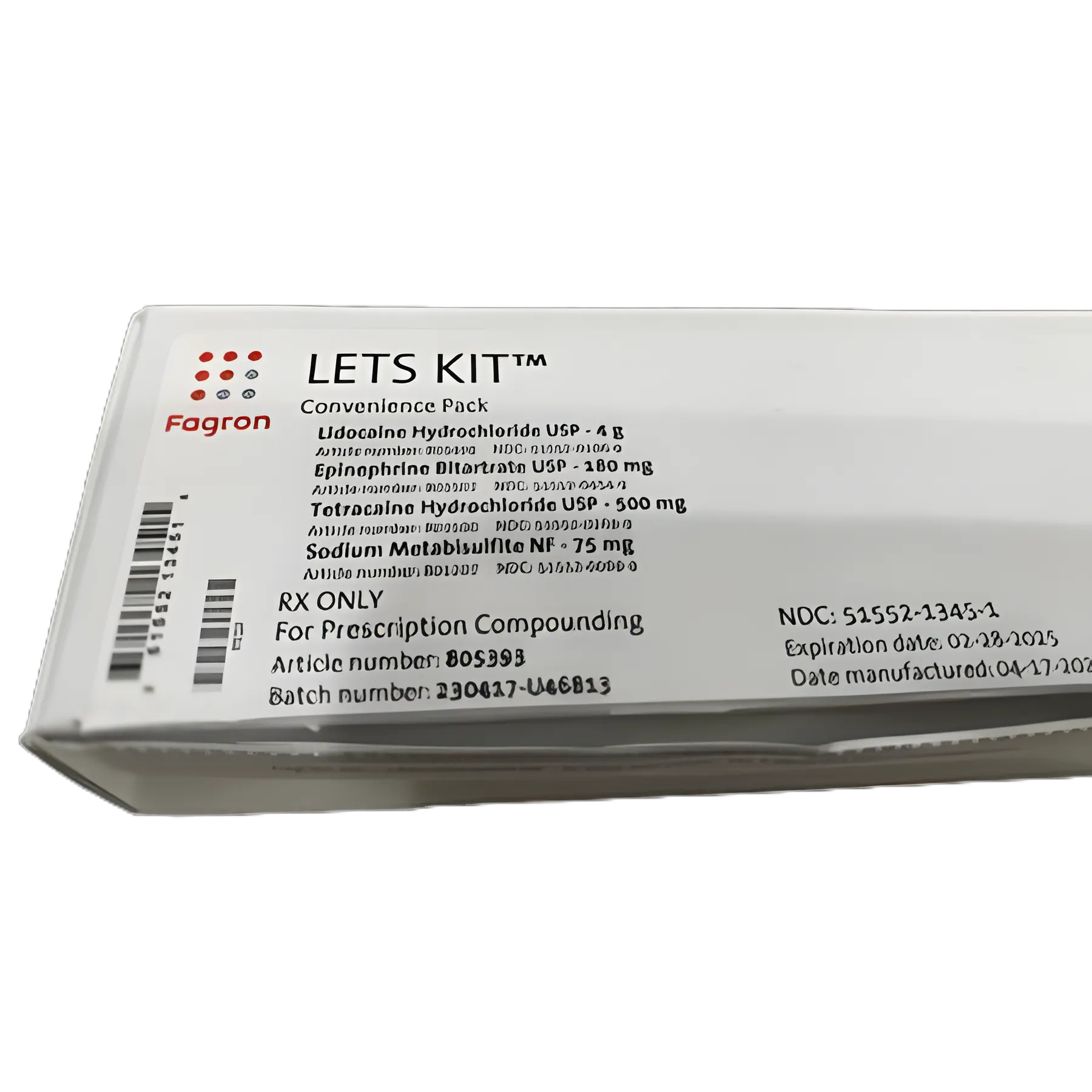 LETS KIT™ Compounding Kit - Lidocaine, Epinephrine, Tetracaine