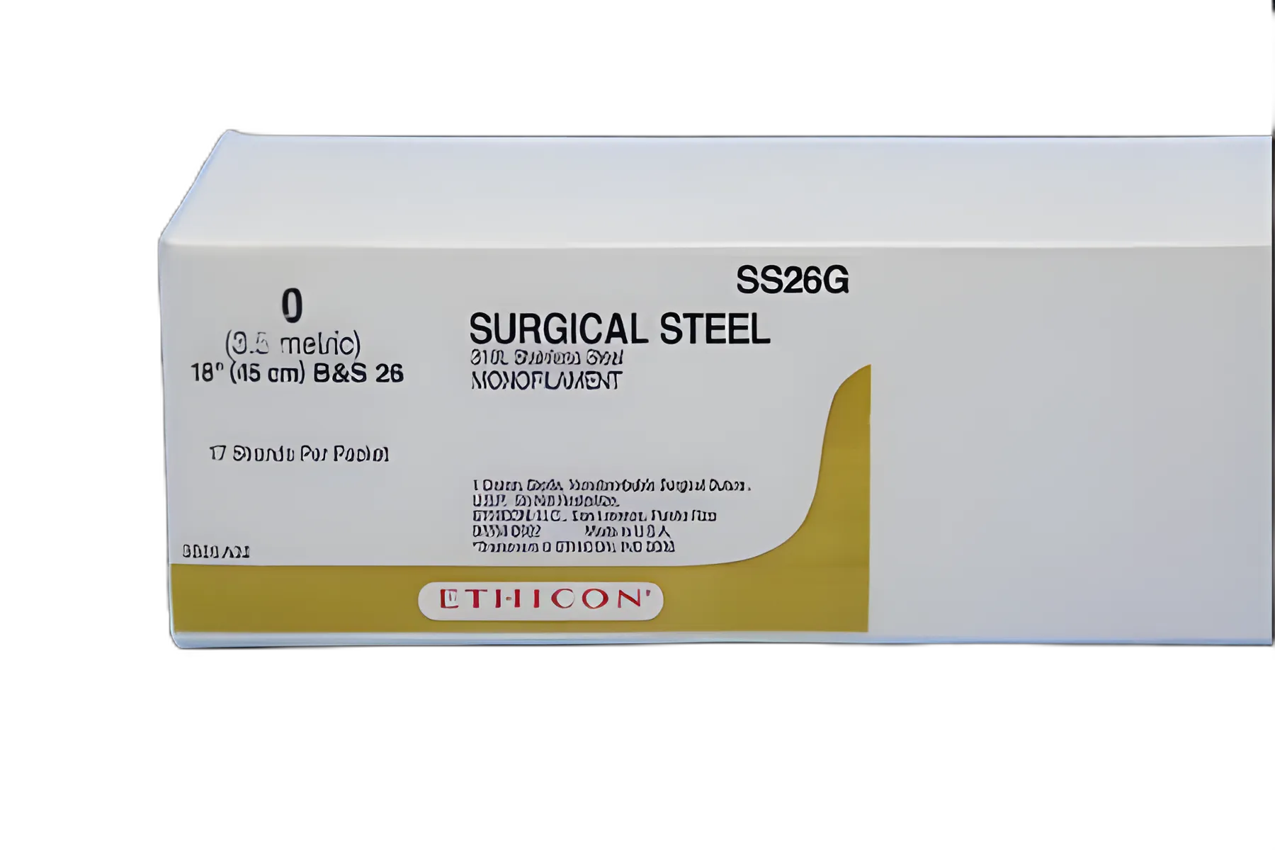 Nonabsorbable Suture without Needle SUTUPAK™ Stainless Steel Size 0